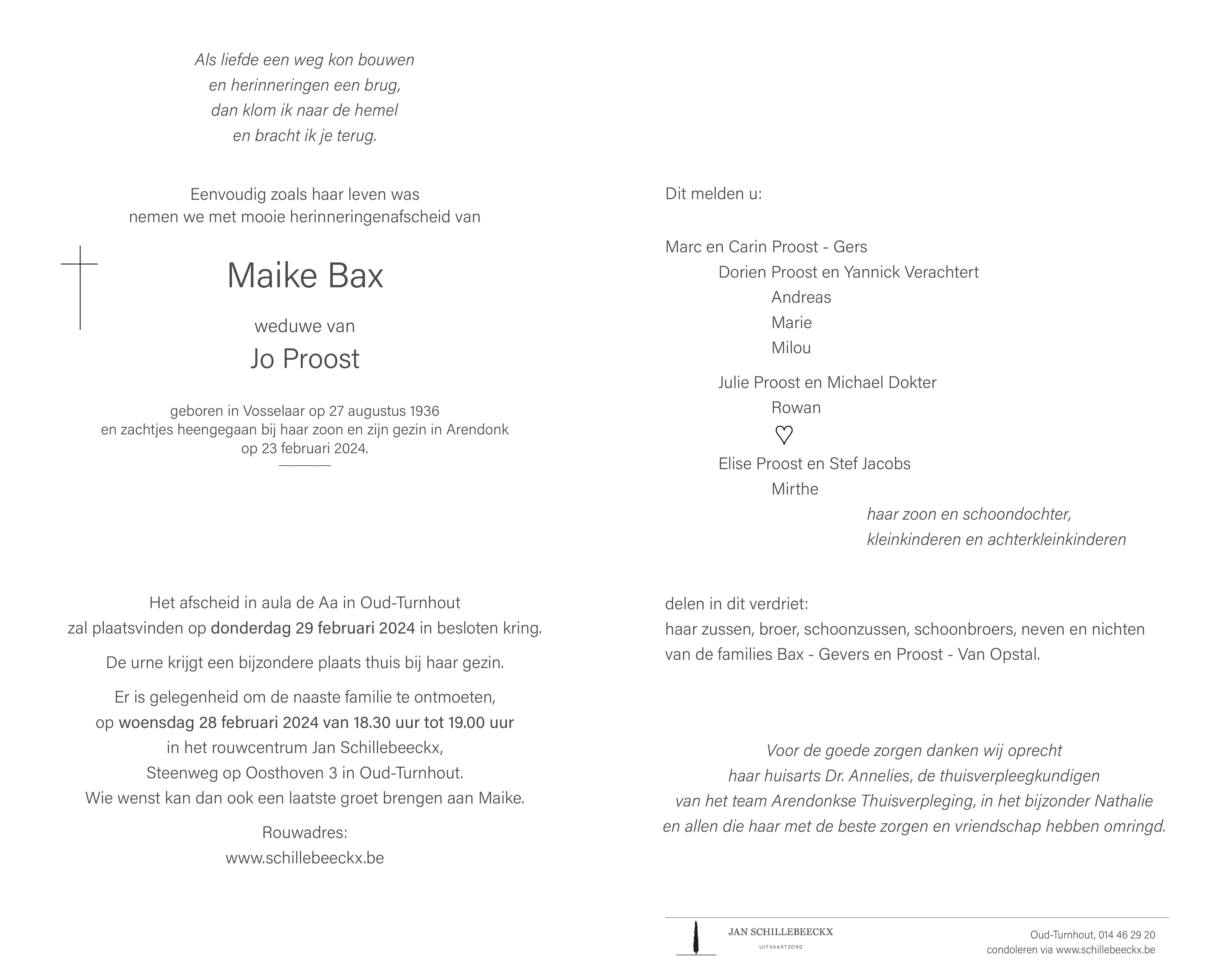 Rouwberichten | Uitvaartzorg Schillebeeckx