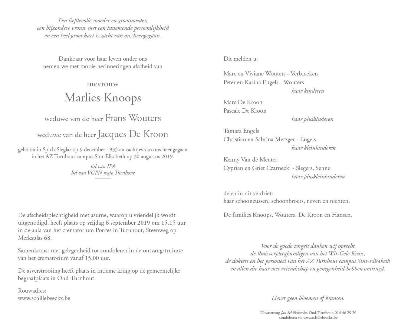 Rouwberichten | Uitvaartzorg Schillebeeckx