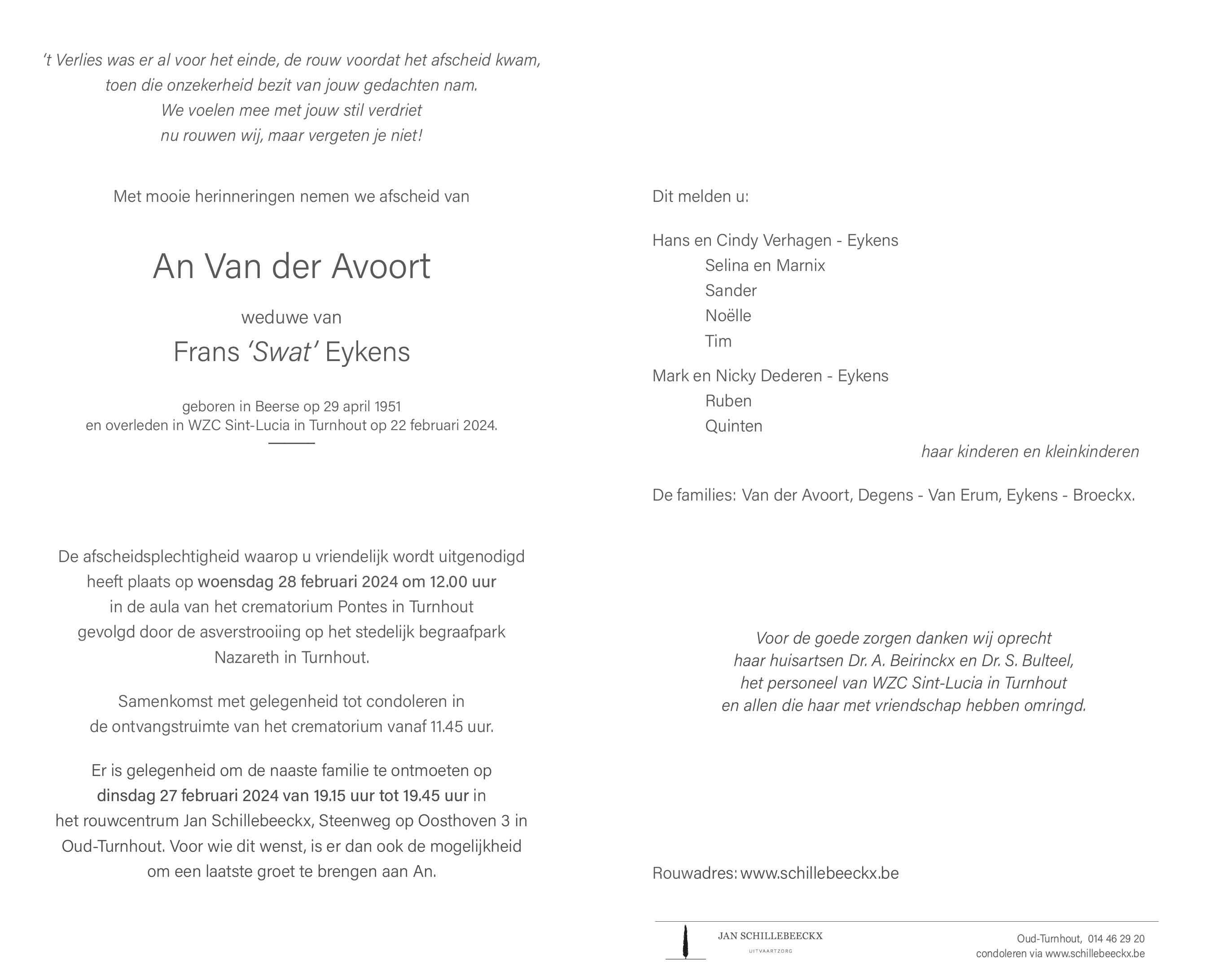 Rouwberichten | Uitvaartzorg Schillebeeckx