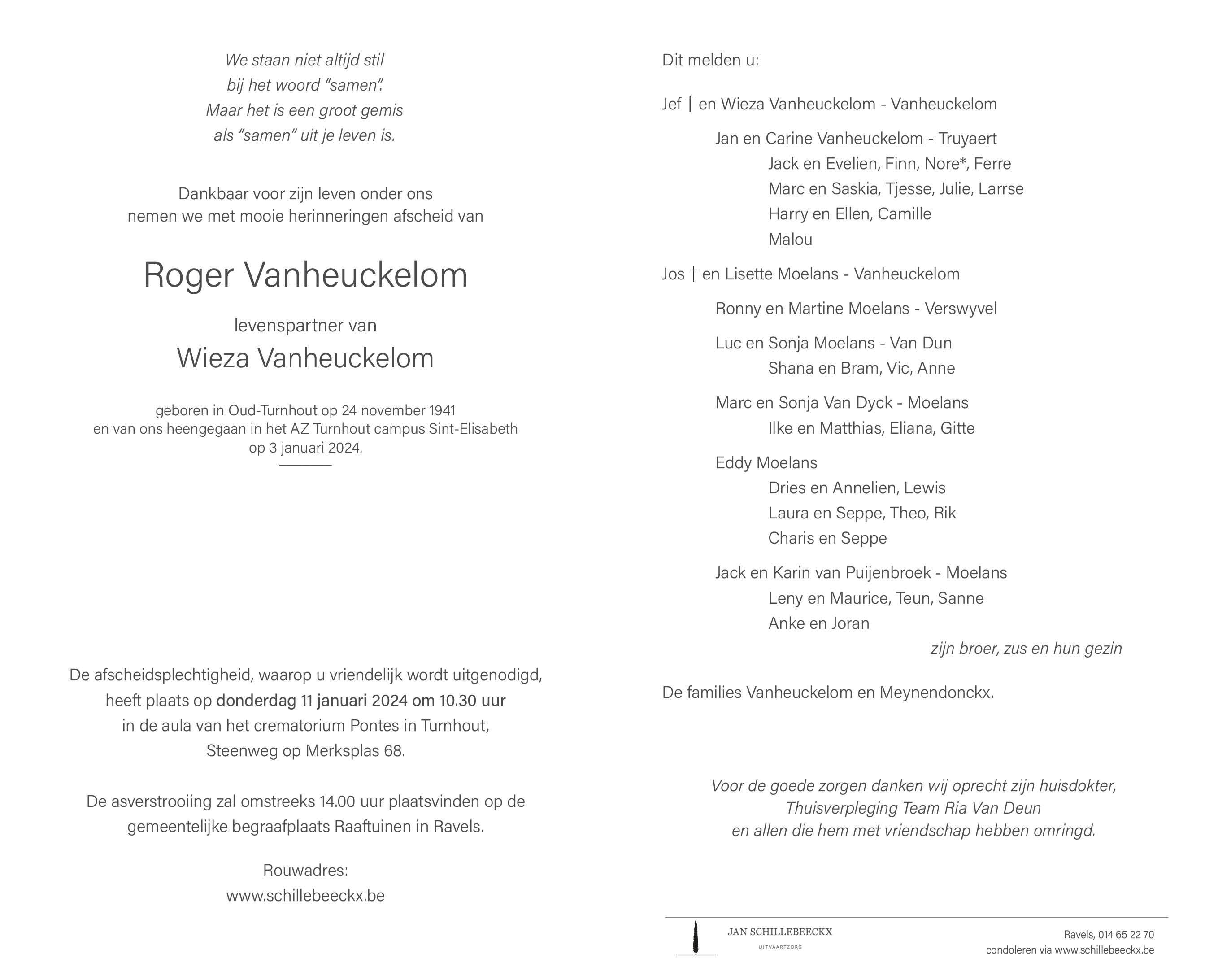 Rouwberichten | Uitvaartzorg Schillebeeckx